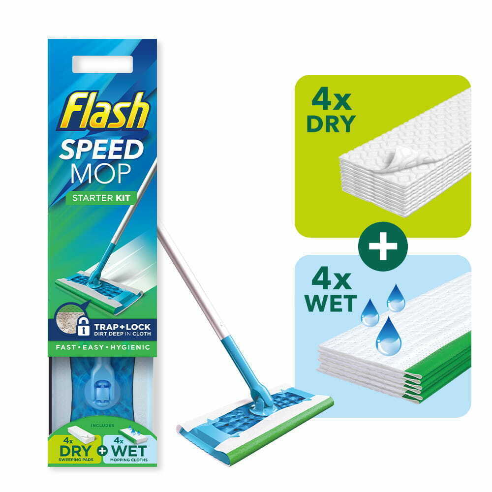 Flash Speed MOP + 6 Free refills Starter Kit OR Refills Wet Cloth Lemon ...