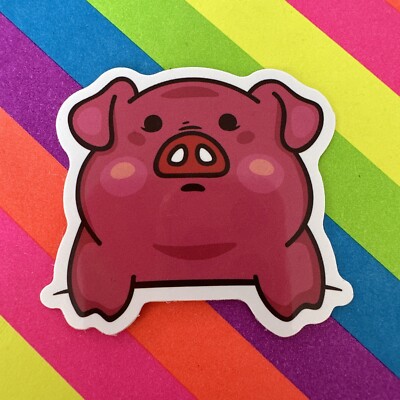 Pink Pig Oink Glossy Vinyl Sticker Decal Skateboard Laptop Journal ...