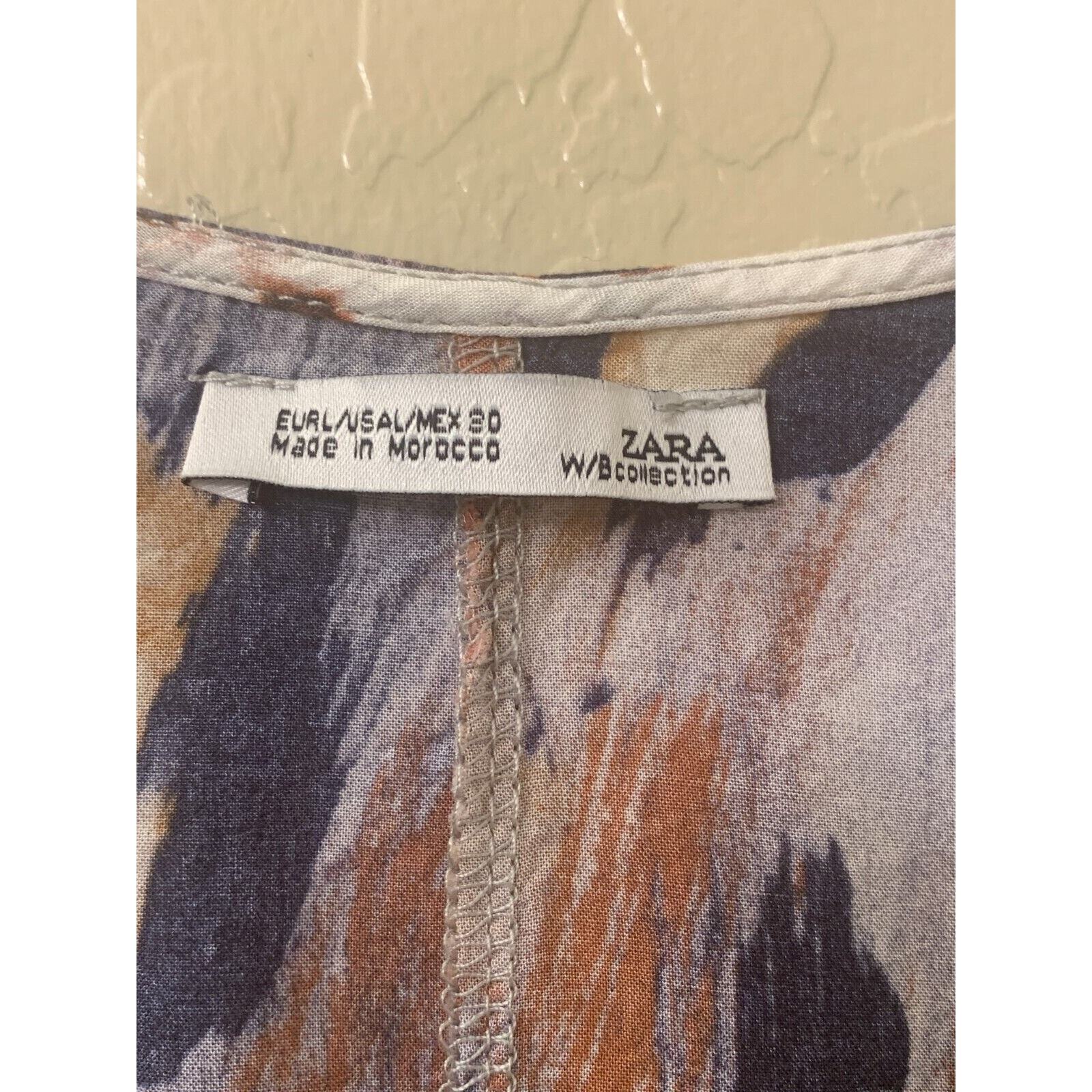 Zara w/b Collection Animal Print Cap Sleeve Top, Size Medium | eBay