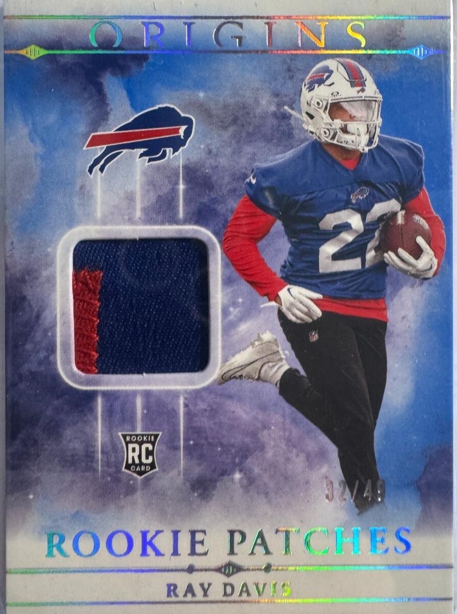 2024 Panini Origins - Rookie Patches Ray Davis #RPT-RDA Blue /49 (MEM ...