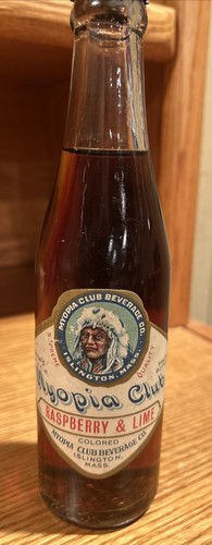 Vintage Myopia Club Full 12 Oz Raspberry Soda Bottle Islington Mass ...