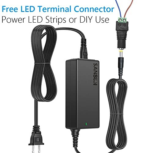 12V 5A Power Supply AC 120V to DC12V 5.5x2.1mm Jack Converter 12 Volt ...