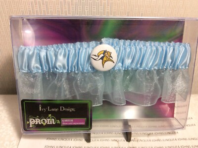 WEDDING OR PROM GARTER.New plastic casing LIGHT BLUE GARTER w/Viking ...