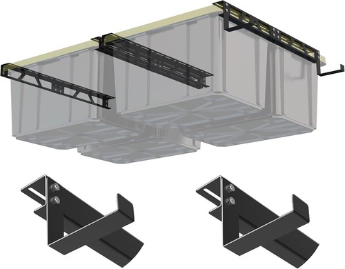 New-Overhead Garage Storage Rack, Bin Organization System, Ceiling ...