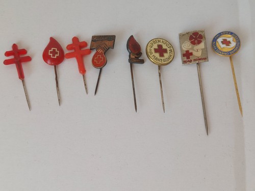 Vintage pin badges Red Cross - Macedonia Yugoslavia Blood doner pins | eBay