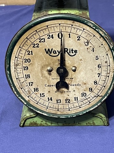 Vintage Green Way Rite USA Farm Mercantile Kitchen Scale Rustic Style ...