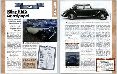 Riley RMA - 1940/1950 A Century Of Cars - Hachette Page | eBay