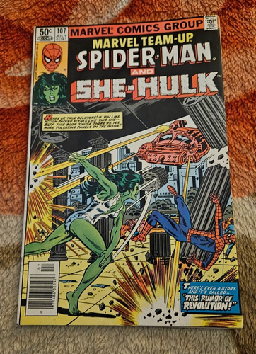 MARVEL TEAM UP#107 (1981) SPIDER-MAN + SHE-HULK (1st meet & battle ...