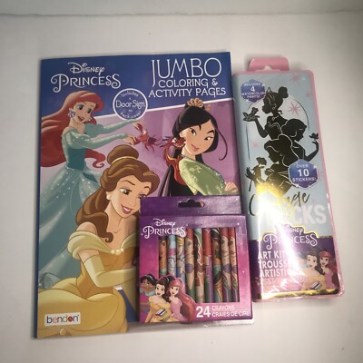 Disney Princess Art Set Crayons Coloring Book and Paint 1458 | eBay