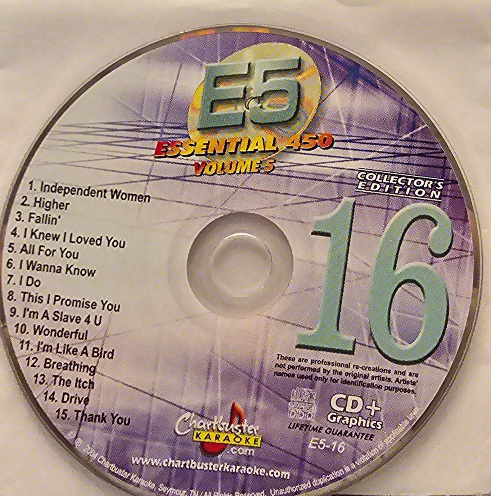 16 E5 ESSENTIAL CHARTBUSTER KARAOKE CDG DISC | eBay