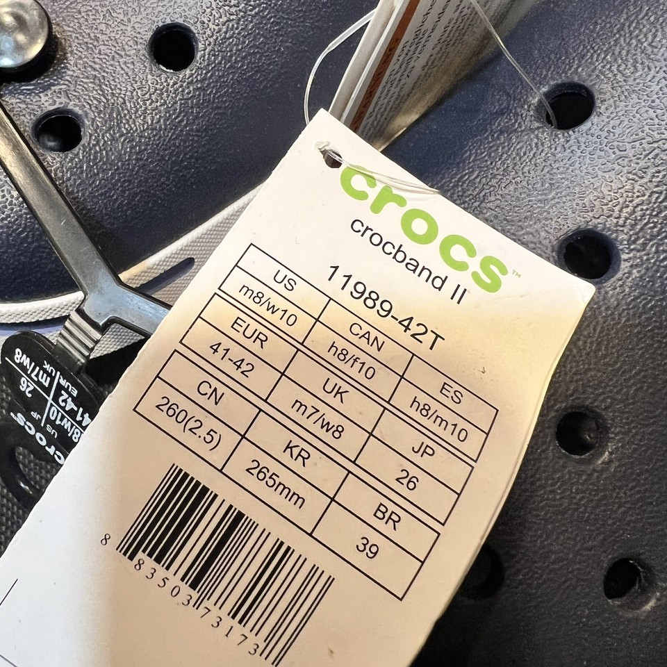 New With Tags Crocs Clogs Sandals Navy Blue/White Men's Size 8 | eBay