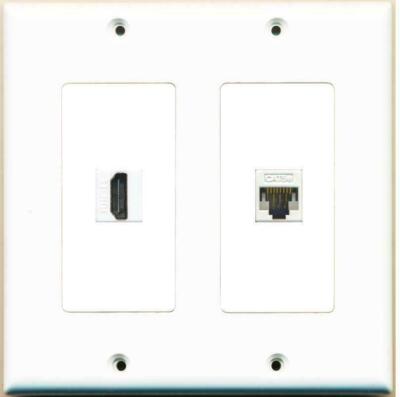 [ 2 GANG ] DUAL GANG HD CAT5E WALL PLATE WHITE | eBay