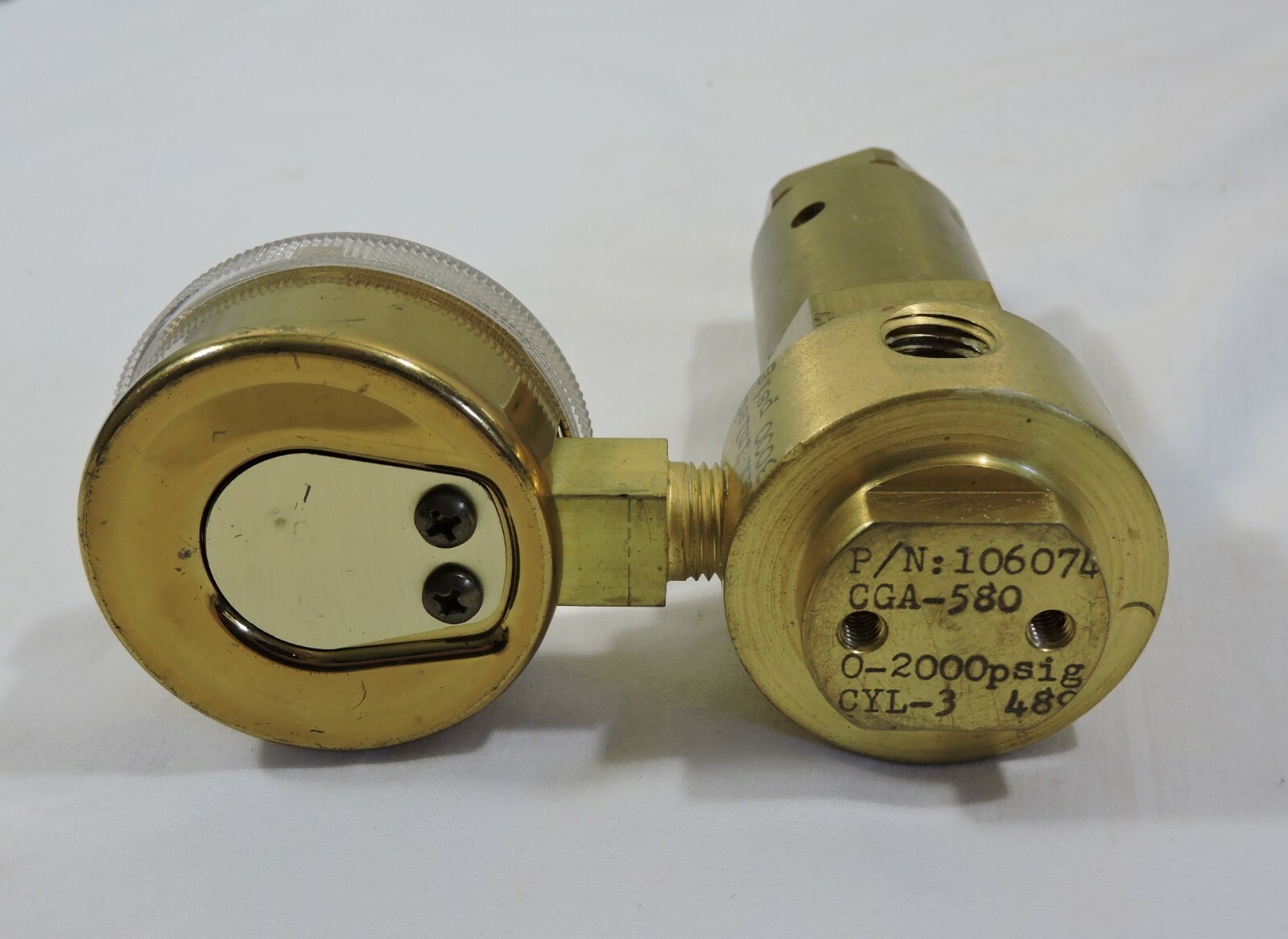 USG US Gauge BU-2581-AL 0-3000 PSI w/ CGA -580 Inlet Connection CYL-3 P ...