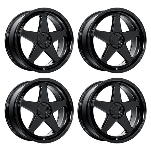 4 x Katana KR03 Gloss Black Wheels 5x114.3 18x8 +40et Racing ...