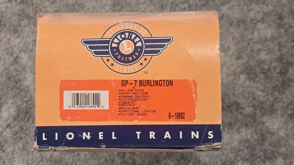 Lionel 2328 Burlington GP-7 PWC 6-18892 LN w/Box TESTED in command ...