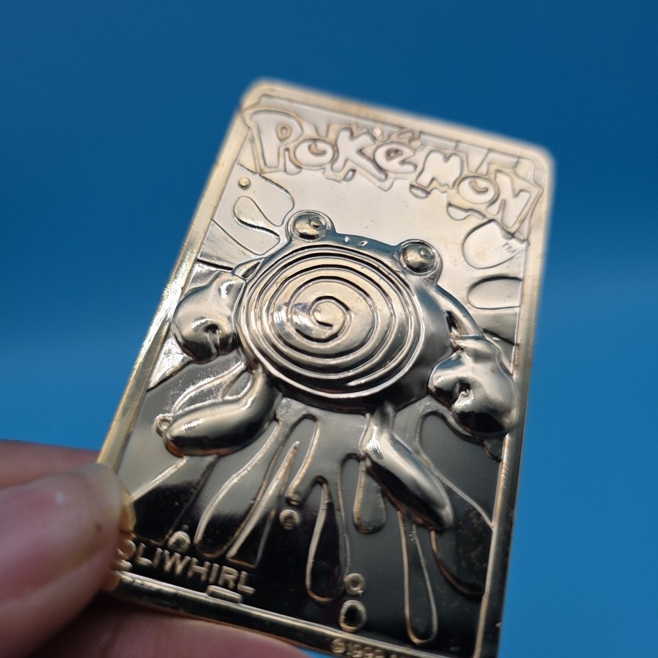 Pokemon Poliwhirl 24K Gold Plated Trading Card 1999 Burger King Limited ...