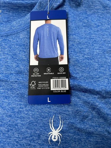 Spyder Rash Guard Long Sleeve Active Shirt. Outdoor Swim UPF 50 Large ...