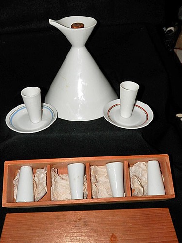 1950s La Gardo Tackett Freeman Lederman Saki Cruet 2 Saucers 6 Cups Set ...
