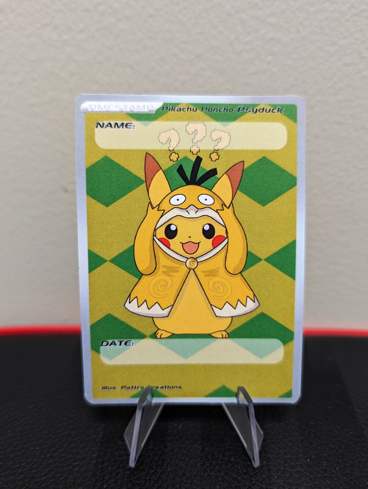 Pokemon Pikachu Timestamp Card - Custom Pikachu Psyduck Poncho ...