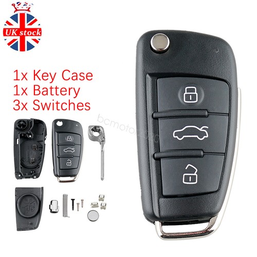 Replacement Key Case For AUDI A3 A4 A6 Q3 Q7 TT Quattro 3Button Remote ...
