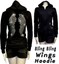 LADY Plus Size Angel Wings Rhinestone Hoodie Sweater Thick Full Zip-Up ...