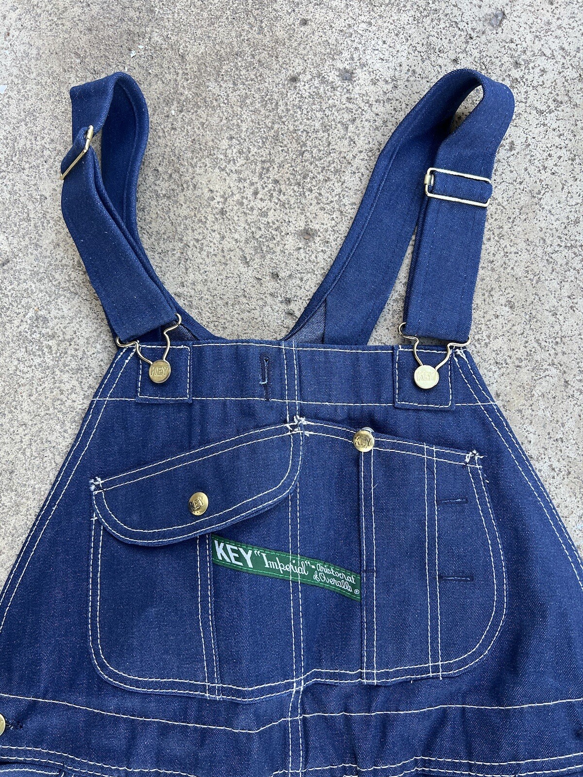 New Key Imperial Bib Overalls Sz 36x30 Blue Denim Heavyweight Workwear ...