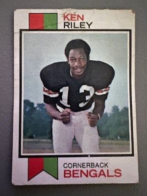 1973 Topps Football Ken Riley ( Cincinnati Bengals ) Rookie RC #171 ...
