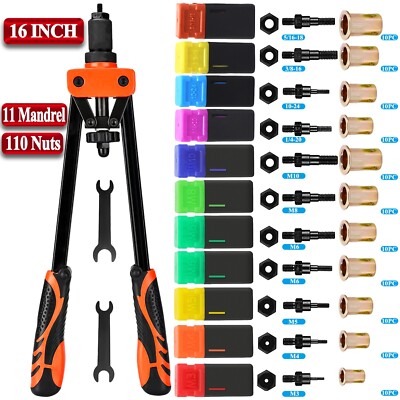 Rivet Gun Kit Rivnut Thread Setting Tool Nut Setter NutSert Metric SAE ...