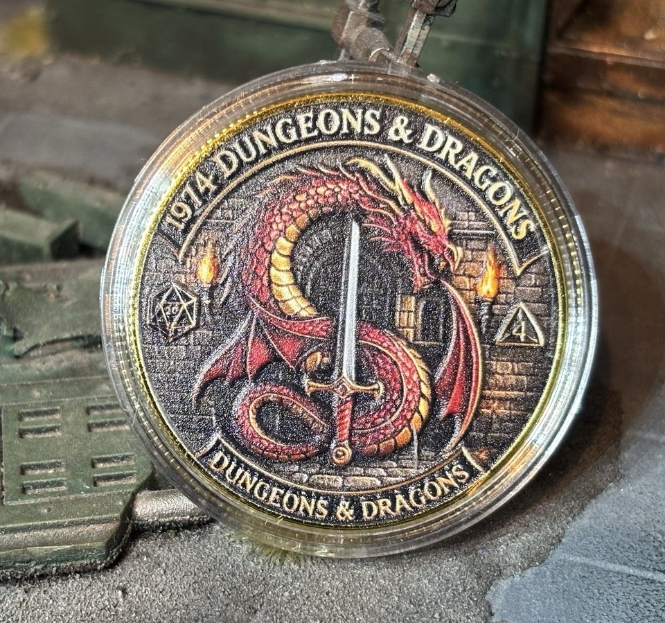 Dungeons and Dragons 50th Anniversary Gold Tone Collectible Coin 1974 ...