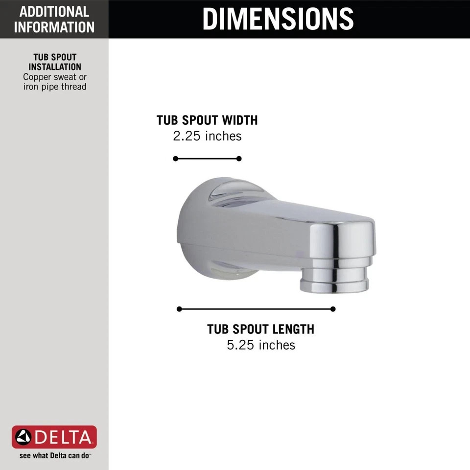 Delta RP17453 Chrome Replacement Tub Spout With Pull Down Diverter n | eBay
