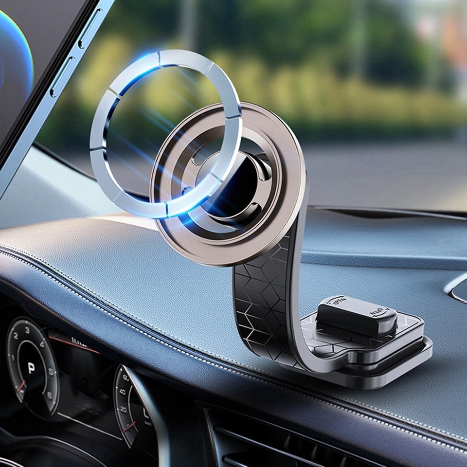 Car Phone Holder Magnetic Strong Stick Instrument Panel Fixed Folding ...
