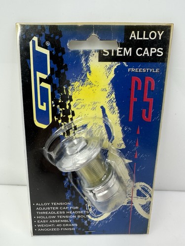 Vintage 1990’s GT Bicycles Alloy Stem Caps BMX Freestyle Cap 1" Silver ...