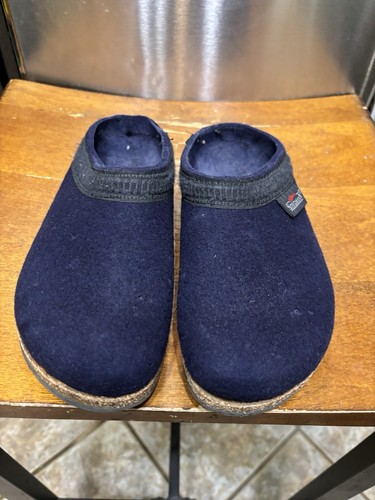 Stegmann Womens Slippers Navy Blue Merino Wool Slip On Comfort Clogs ...