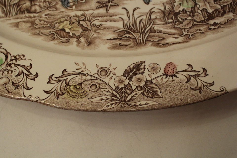 Vtg Trimont Ware Japan 18" Turkey Platter Fall Harvest Thanksgiving ...