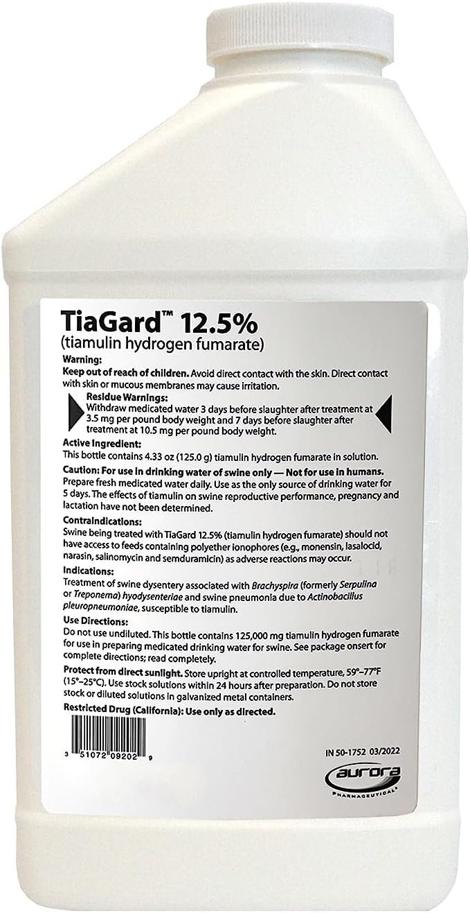Aurora TiaGard 12.5% Liquid Concentrate, Generic for Denagard, 1L, One ...