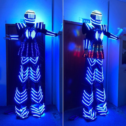 LED Robot 7 Color Change Clothing Illuminated Suit Costume Dance Remote ...