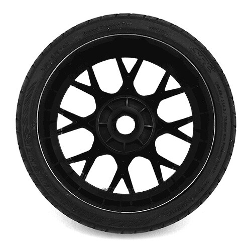 Sweep Racing SRC Road Crusher Belted Pre-Mounted Tires/Red Wheel (2pc ...