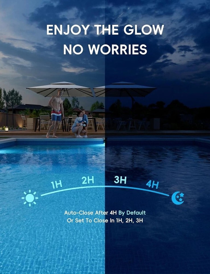 Solar Pool Lights Only for Inground Pool, 10-Color 4-Mode Light Sensing ...
