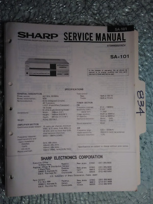 Sharp SA-101 service manual original repair book stereo receiver radio tuner | eBay