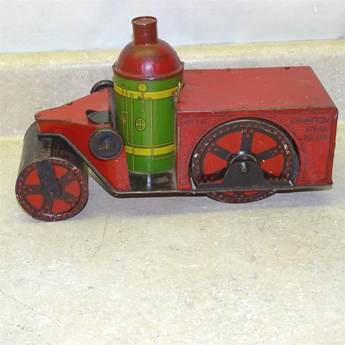Vintage Tin Litho Champion Steam Roller No. 251 Wind Up Toy, Early Marx ...
