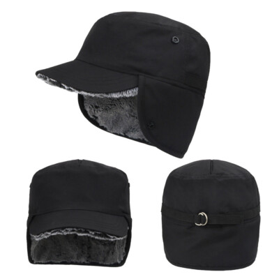 Unisex Men's Women's Waterproof Winter Hat Fleece Lined Earflaps ...