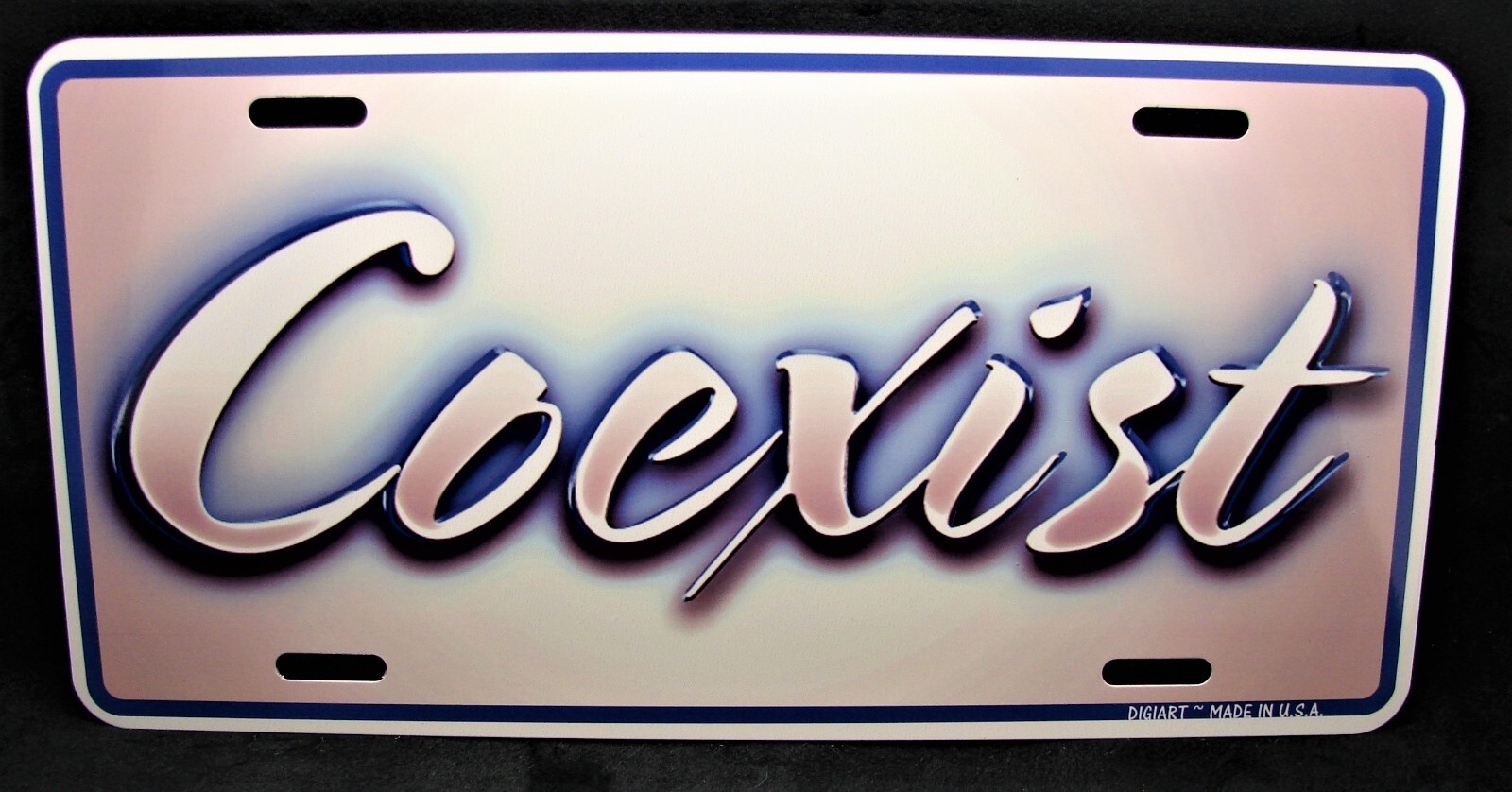 COEXIST PEACE ONE LOVE ONE WORLD METAL CAR NOVELTY LICENSE PLATE AUTO ...