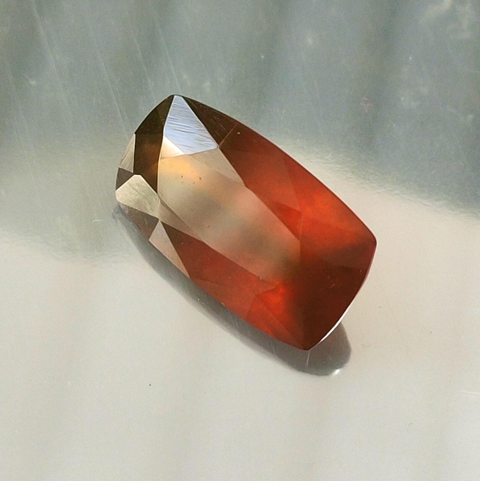 8.70 Carat Natural Faceted Hessonite Garnet 9.5x17 MM Long Cushion Cut ...