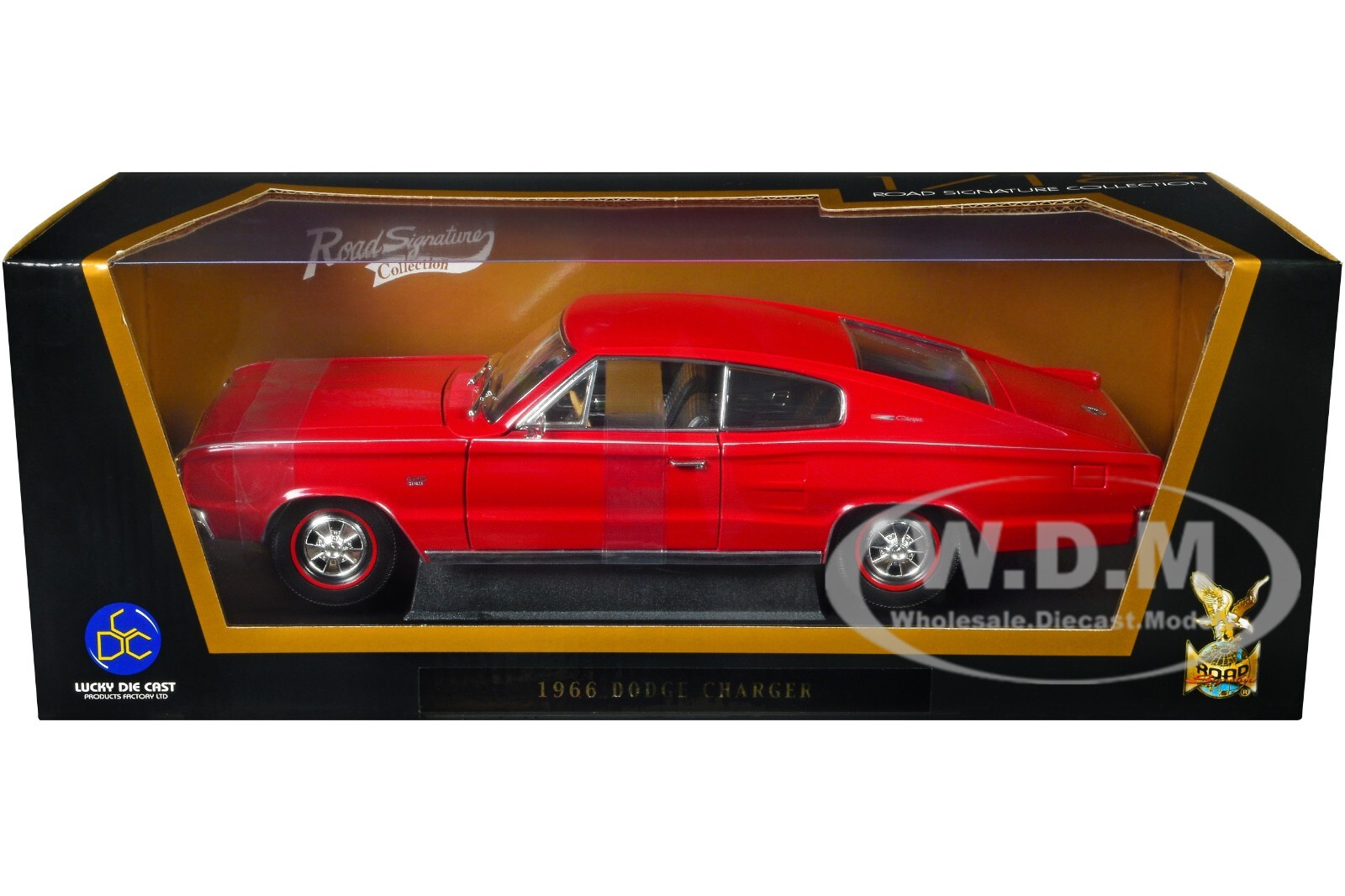 1966 DODGE CHARGER RED 1/18 DIECAST MODEL CAR BY ROAD SIGNATURE 92638 ...