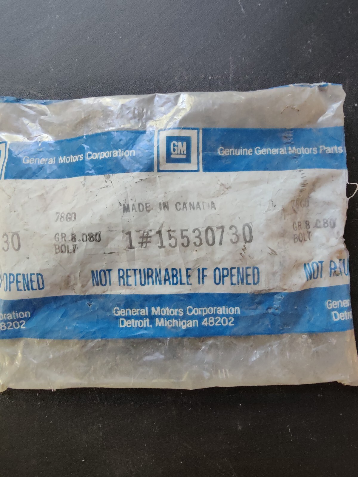 NOS OEM 1982-90 Chevy/GMC S10 S15 Truck 4cyl Hood Primary Latch Bolt GM ...