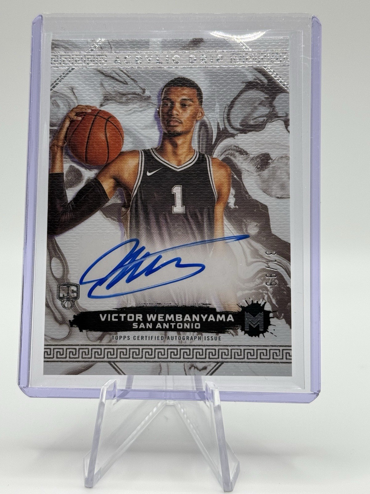 Victor Wembanyama 2024 Topps Motif Acrylic Drip Auto RC Auto /99