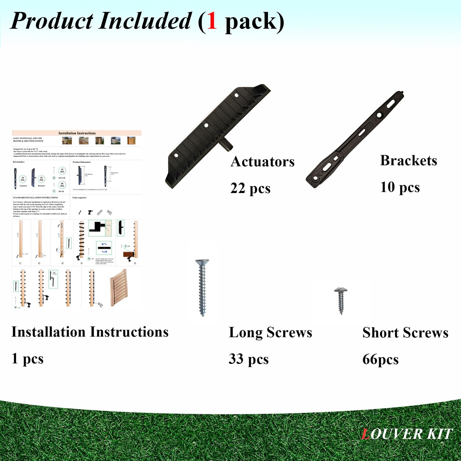 Explranltec Louver Bracket Kit, Deck Sunblind System, Shutters Hardware ...