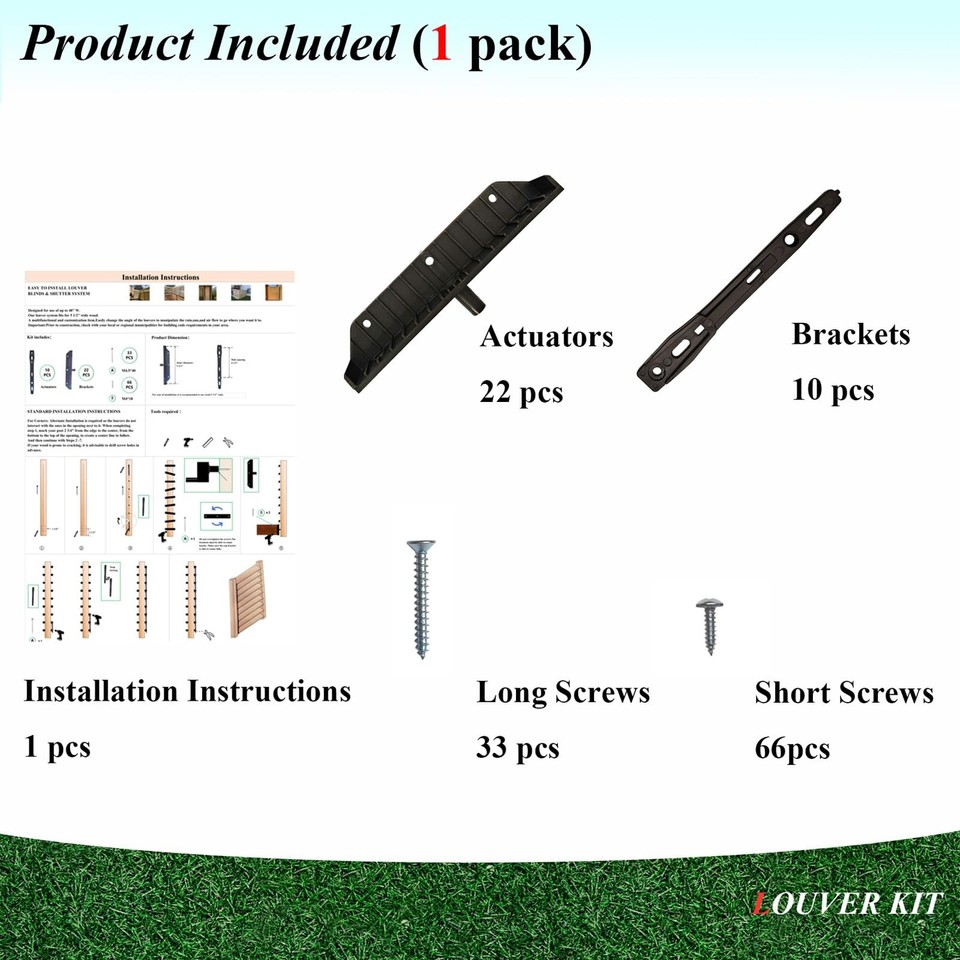 Explranltec Louver Bracket Kit, Deck Sunblind System, Shutters Hardware ...