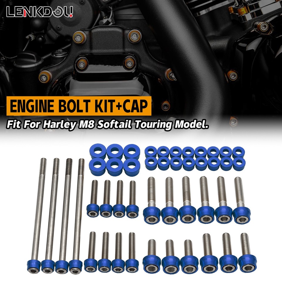 Stainless Engine Bolt Screw Covers Kits For Harley M8 Softail 18-25 ...