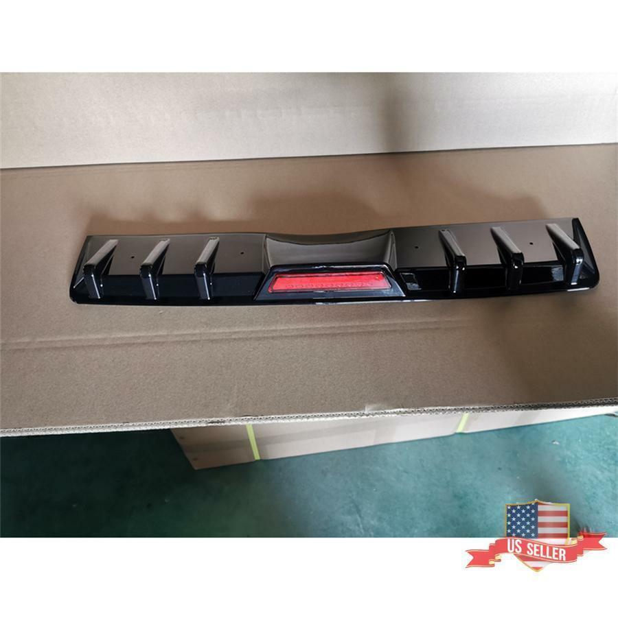 Universal Car Glossy Black Rear Bumper Diffuser Lip Spoiler Trim w/o ...